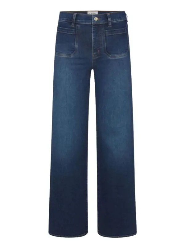 FRAME Belt Loop Jeans High Waisted Straight Leg - Blue