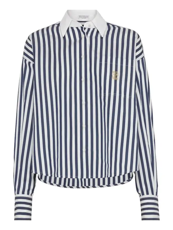 Brunello Cucinelli Striped Poplin Shirt - Multi-color