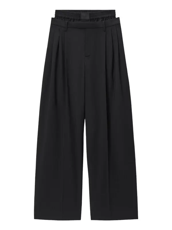 Alexander Wang Layered Straight-leg Pants - Black