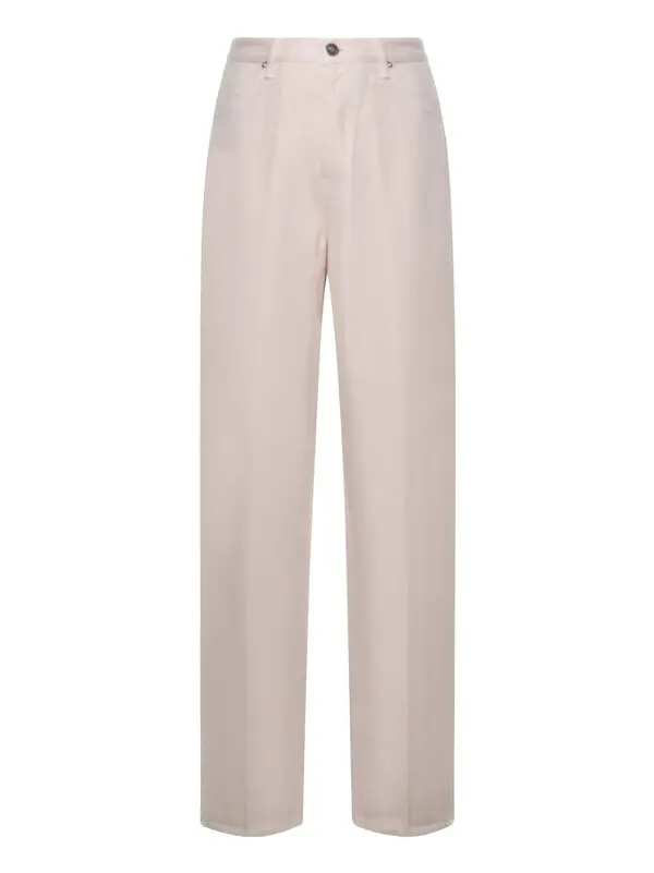 DONDUP High-rise Straight-leg Pants - Nude