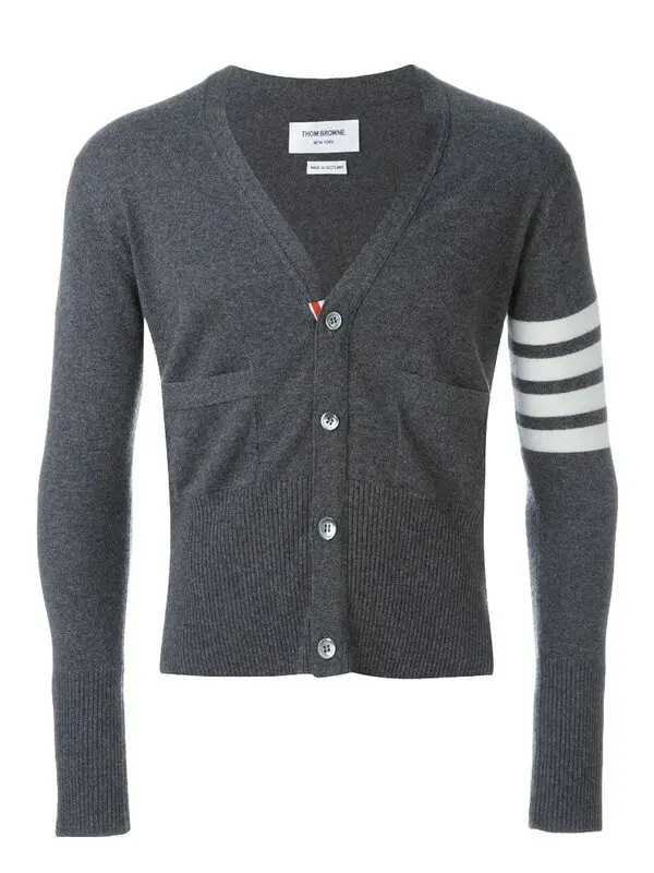 Thom Browne 4-bar Stripe Cardigan - Grey