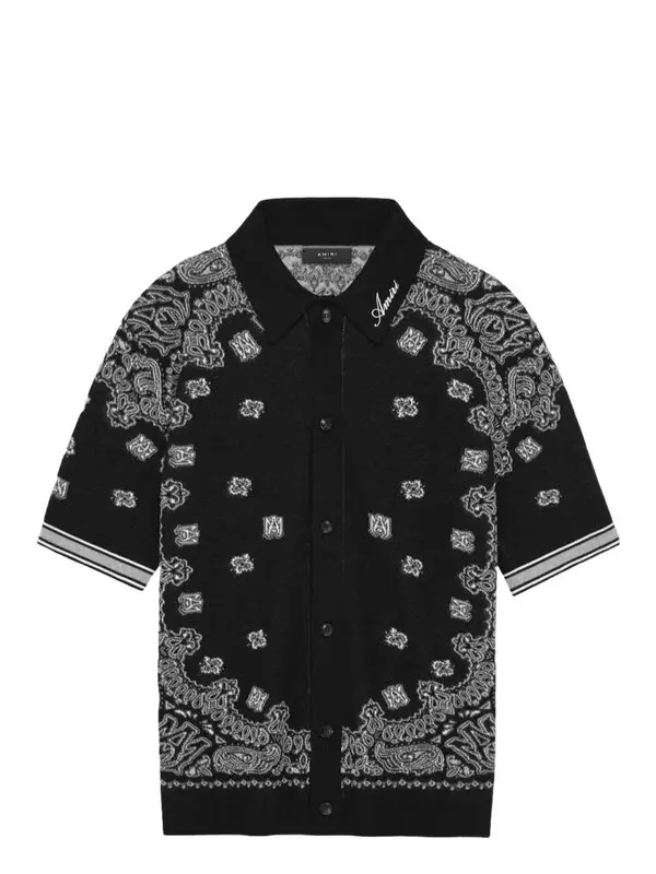 Amiri Bandana Polo - Black