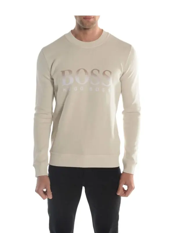 Hugo Boss Round-necked Logo Sweater - Nude
