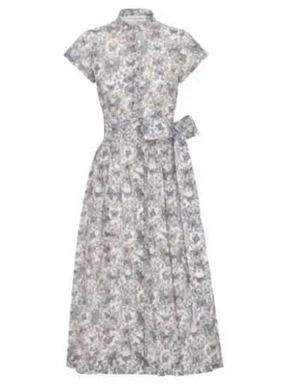 Dior Mid-length Dress With Tied Belt - Gray