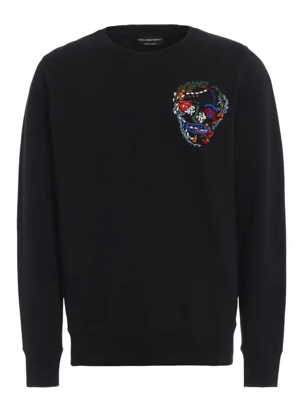 Alexander McQueen Round Neck Logo Sweatshirt - Black