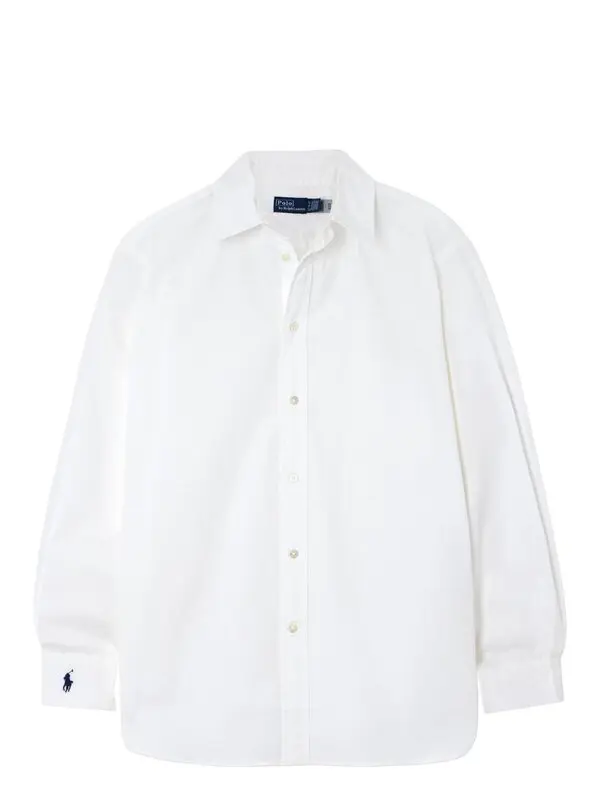 Polo Ralph Lauren Embroidered Cotton-poplin Shirt - White