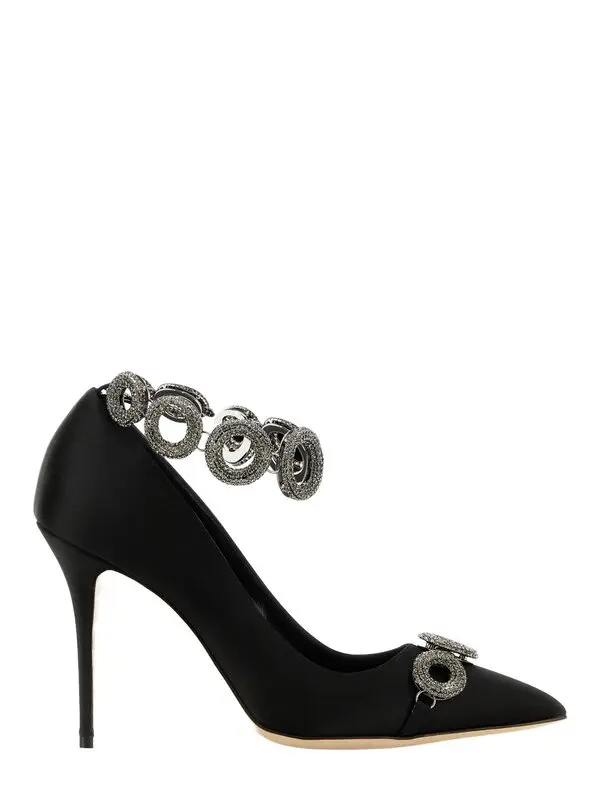 Manolo Blahnik Embellished Stiletto Pumps - Black