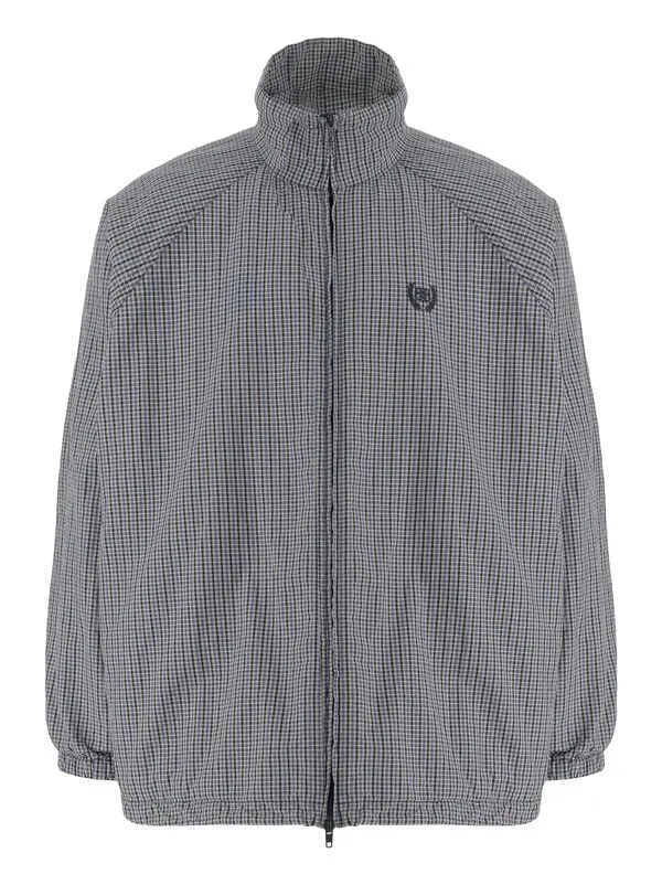 Balenciaga Zip-up Jacket With Embroidered Artwork - Beige/blue