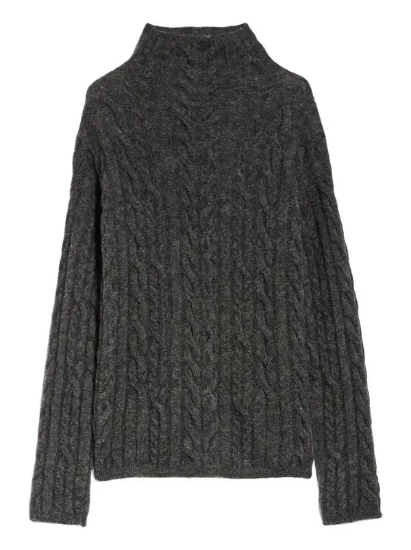 Max Mara High-neck Cable-knit Jumper - Gray
