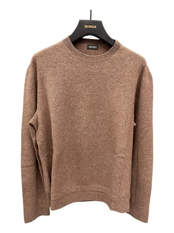Zegna Crew Neck Long Sleeve Jumper - Brown