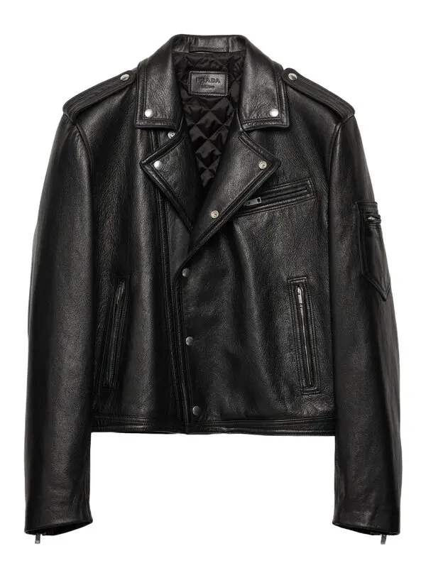 Prada Leather Biker Jacket - Black