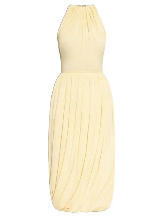 Alaïa Twisted Soft Jersey Halterneck Dress - Yellow