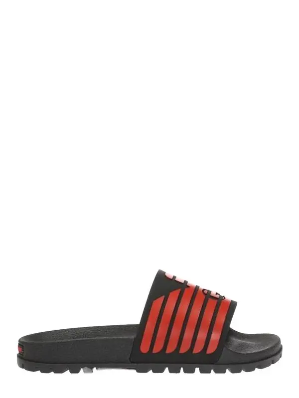 Emporio Armani Logo Texture Upper Sandals - Black