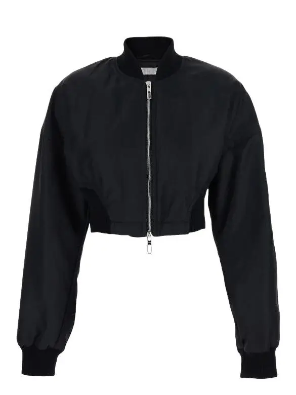 Sportmax Cropped Bomber Jacket - Black