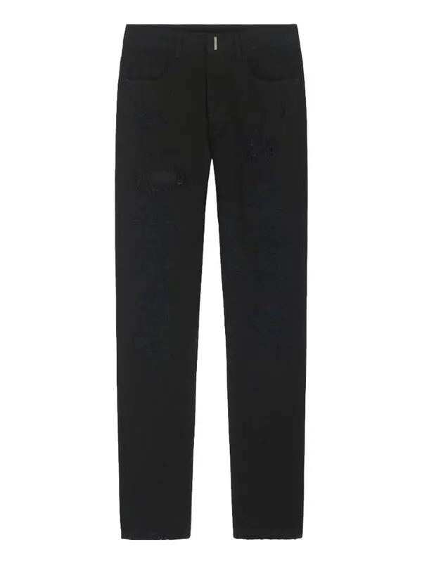 Givenchy Destroyed Slim Fit Jeans - Black