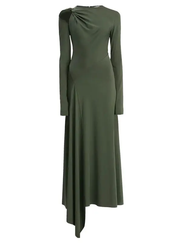Victoria Beckham Twist Armhole Midi Dress - Olive Green