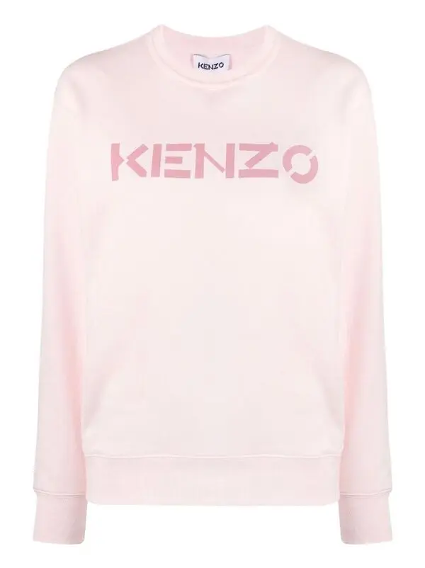 Kenzo Logo Design Crew Neck Sweater - Pink