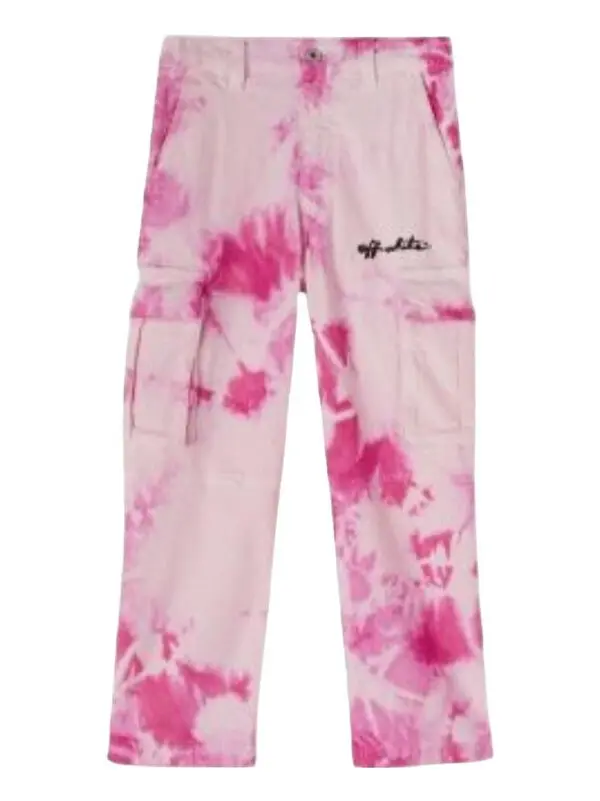 Off-White Tie-dye Cargo Trousers - Pink