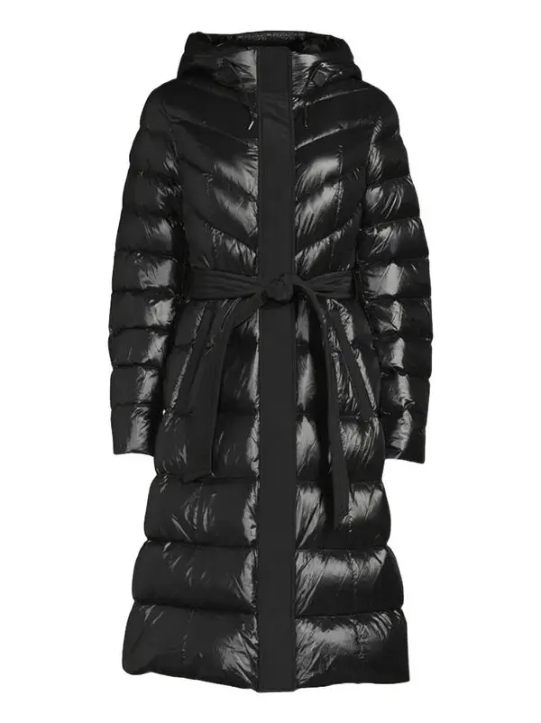 Mackage Coralia Padded Down Coat With Hood And Belt - Black