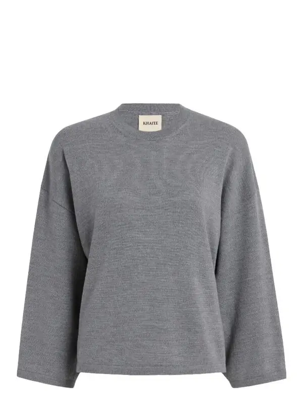 Khaite Darcy Crewneck Pullover In Fine Merino Wool - Grey