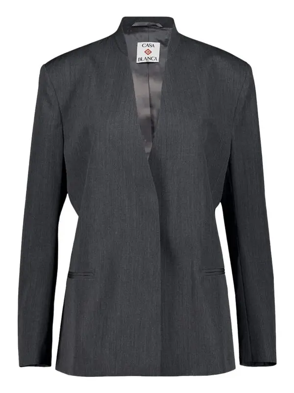 Casablanca H-shaped Long Sleeve Suit Jacket - Black