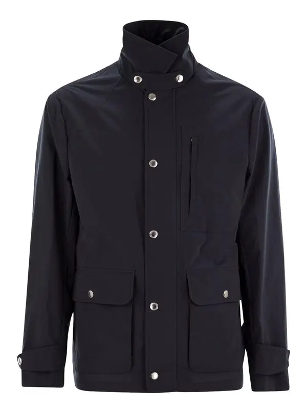 Brunello Cucinelli High-neck Long-sleeve Jacket - Black