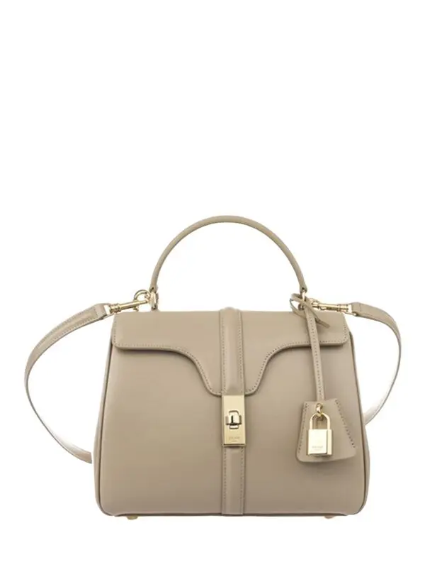 Celine Small 16 Bag In Satinated Calfskin - Nude