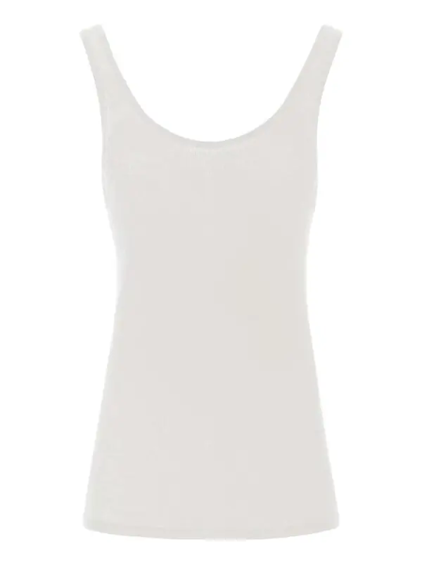 Saint Laurent Sleeveless Ribbed Tank Top - White