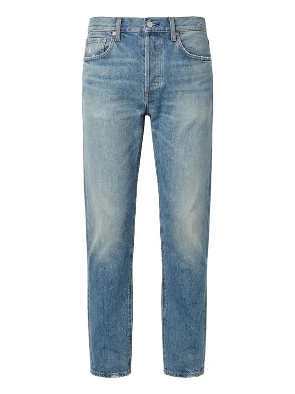 Gucci Logo Patch Straight-leg Jeans - Blue