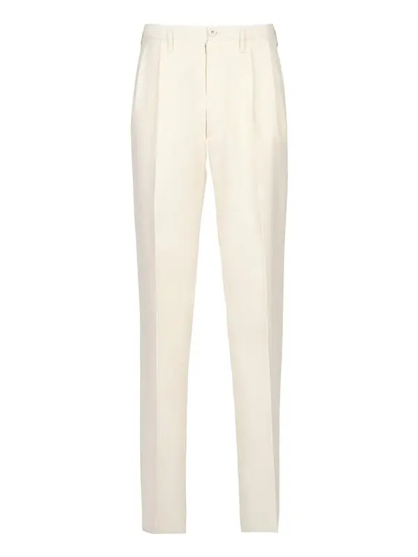 MAISON MARGIELA Pleated Tapered Leg Trousers - White