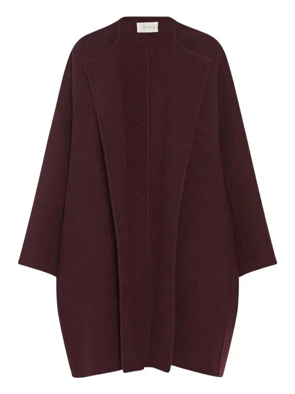 THE ROW Long-sleeved Coat - Burgundy Red
