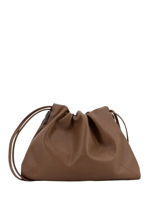 Brunello Cucinelli Drawstring Shoulder Bag - Brown