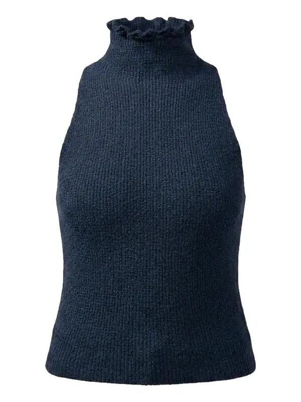 Alaïa Halter Neck Knit Top - Blue