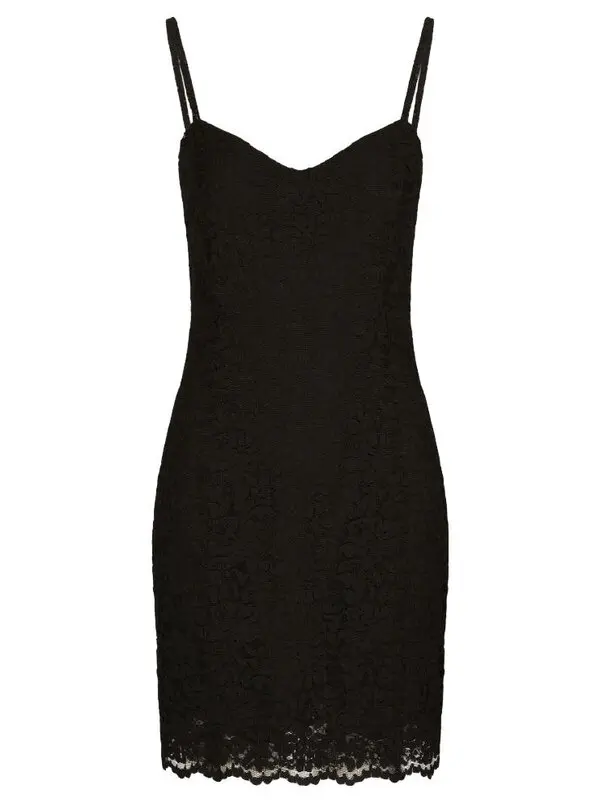 Dolce & Gabbana Lace-detailed Sleeveless Mini Dress - Black