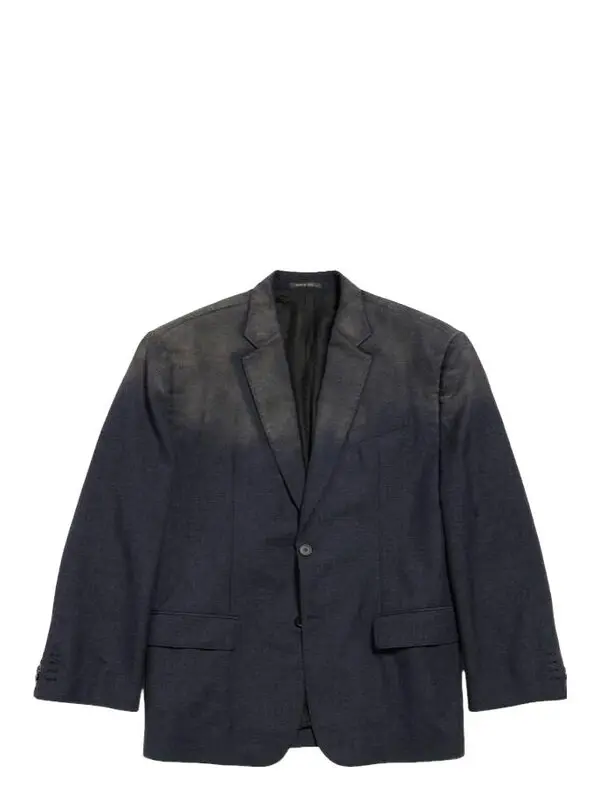 Balenciaga Distressed Detailed Oversized Blazer - Anthracite