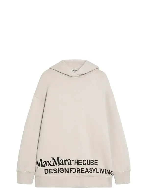 Max Mara Logo Detailed Long-sleeved Hoodie - Beige