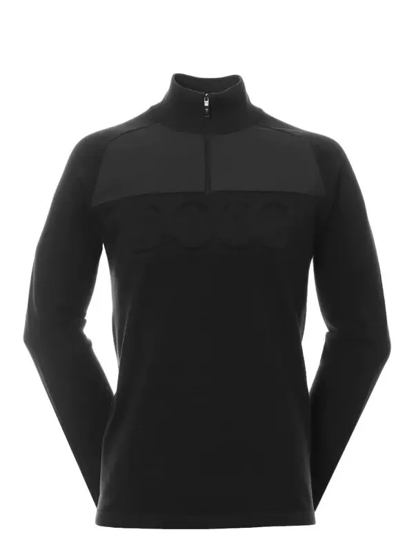 Hugo Boss Logo Quarter Zip Sweater - Black