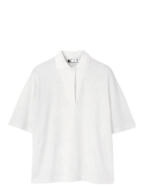 Loro Piana Crochet Button Polo Shirt - White