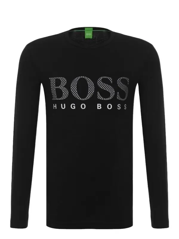 Hugo Boss T-shirt With Round Neck And Long Sleeves - Black