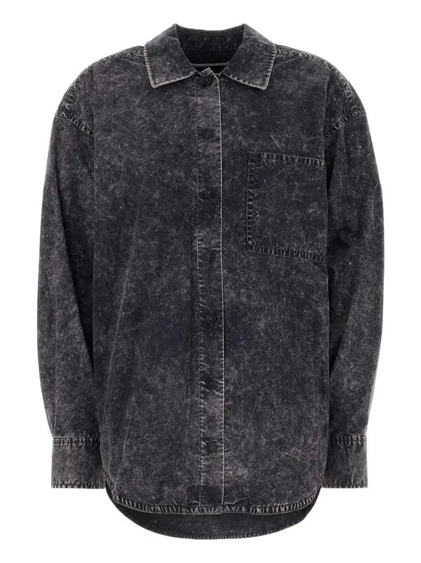 Alexander Wang Curved Hem Oversized Shirt - Black