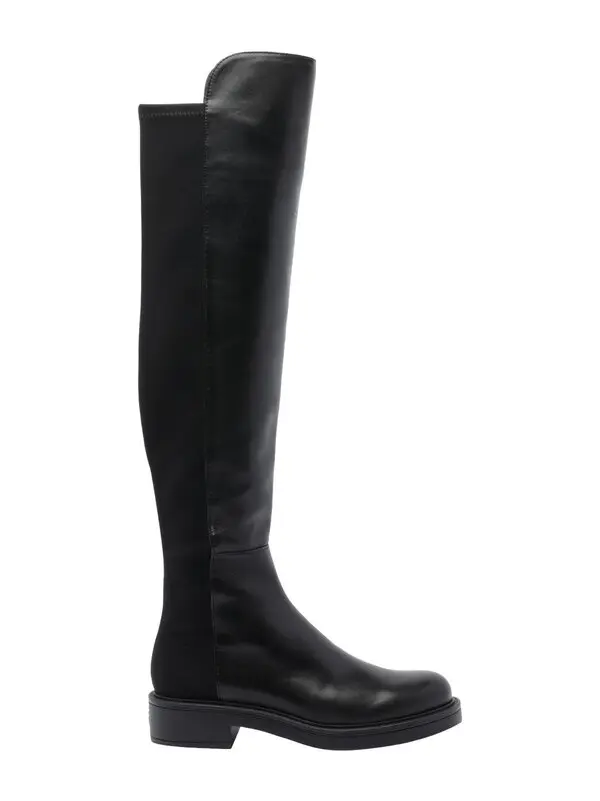 STUART WEITZMAN Over The Knee Round Toe Boots - Black