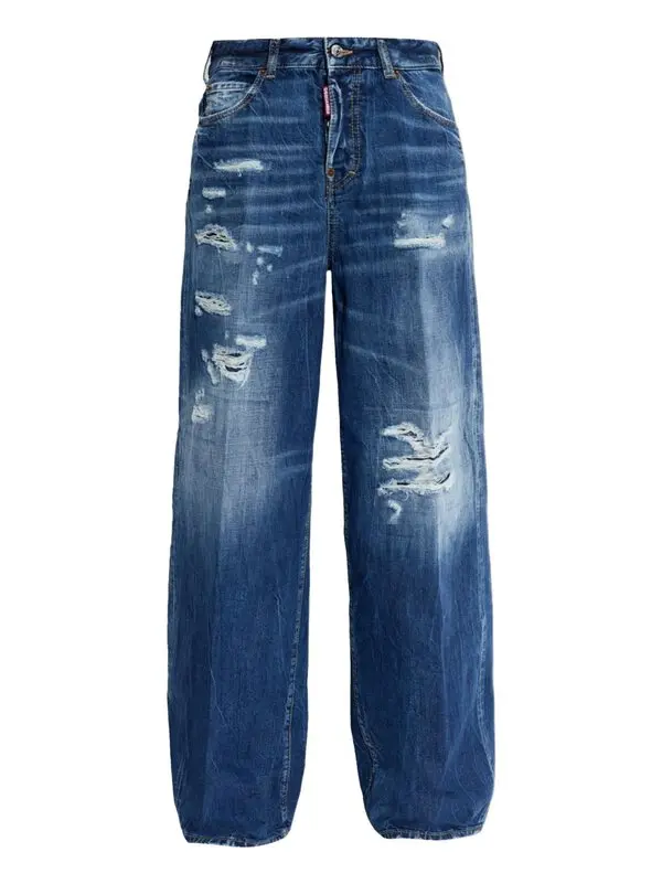 Dsquared2 Distressed Baggy Jeans - Navy Blue