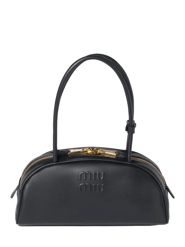 Miu Miu Beau Leather Top Handle Bag - Black