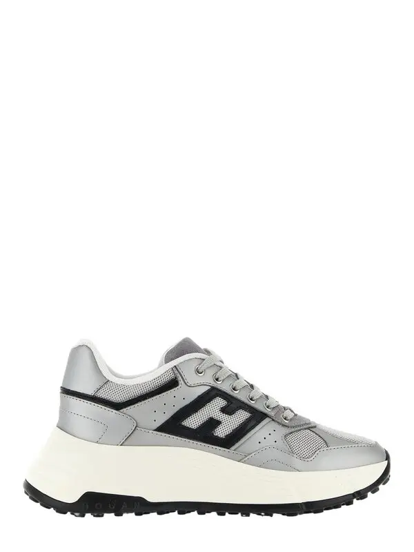 Hogan H669 Side Logo Patch Low-top Sneakers - Gray-black
