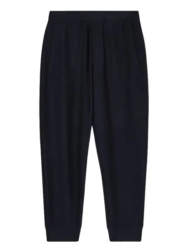 Emporio Armani All-over Logo Patterned Tapered Pants - Dark Blue