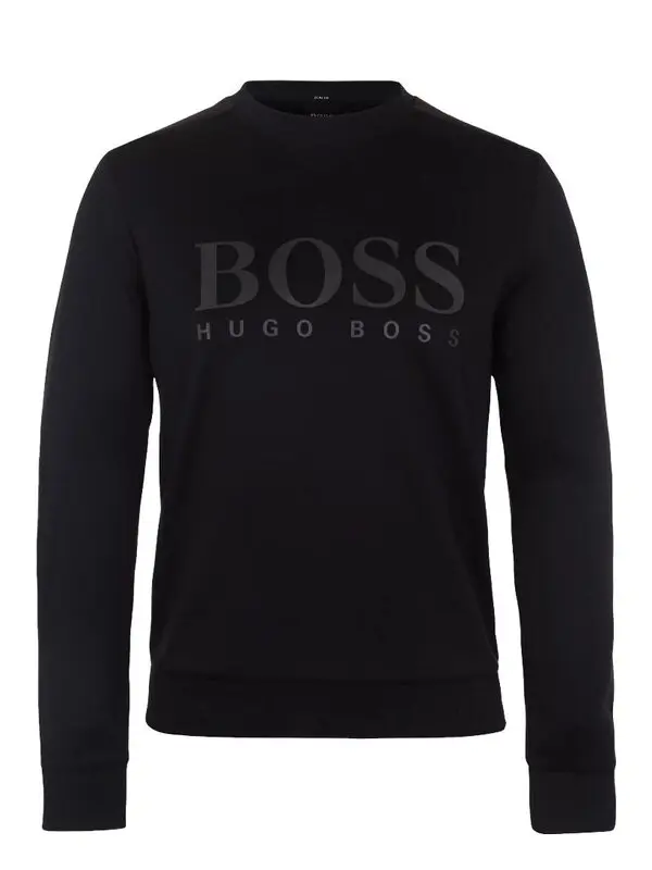 Hugo Boss Round Neck Logo Sweater - Black