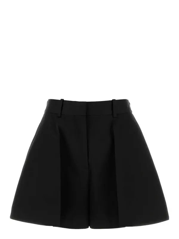 Loewe Trapeze Shorts In Cotton And Silk - Black