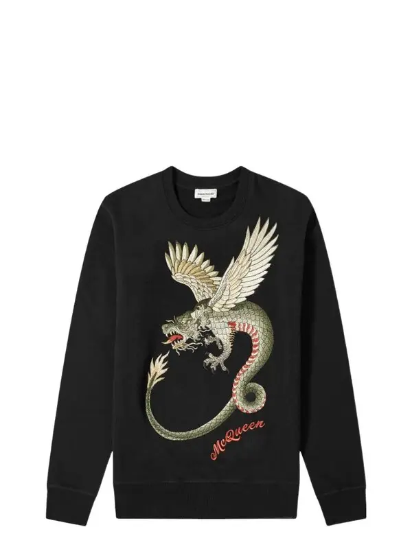 Alexander McQueen Logo Printed Hoodie - Black
