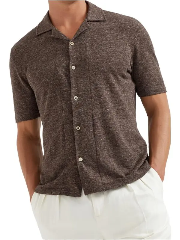 Brunello Cucinelli Short-sleeved Button-up Shirt - Brown