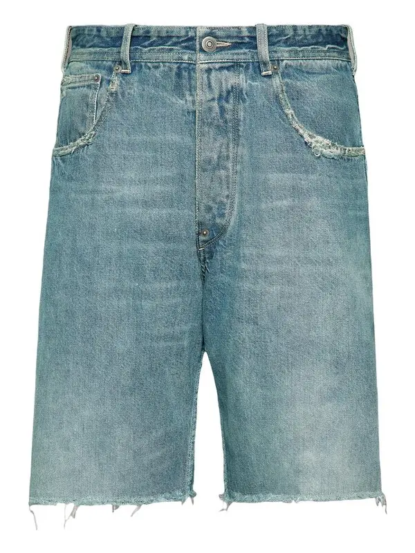 MAISON MARGIELA Denim Cut-off Shorts - Light Blue